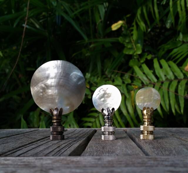 Shell Lamp Finial, Black, Pearl, Golden Iridescent by Etsy | ufurnish.com