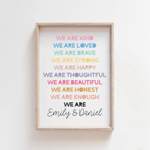 Sister Prints, Affirmation Girls Bedroom Playroom Sibling Wall Art ...