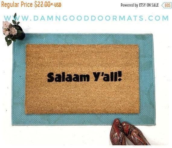 Funny Salaam Y'all Doormat Arabic, Hebrew Peace Welcome Mat by Etsy ...