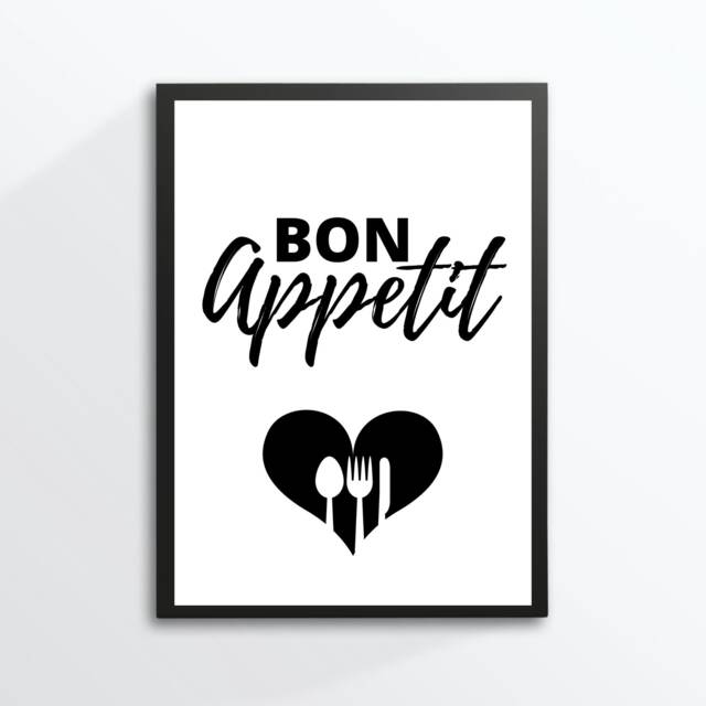 Din A4 Art Print Without Frame - Bon Appetit Good Appetite Kitchen ...
