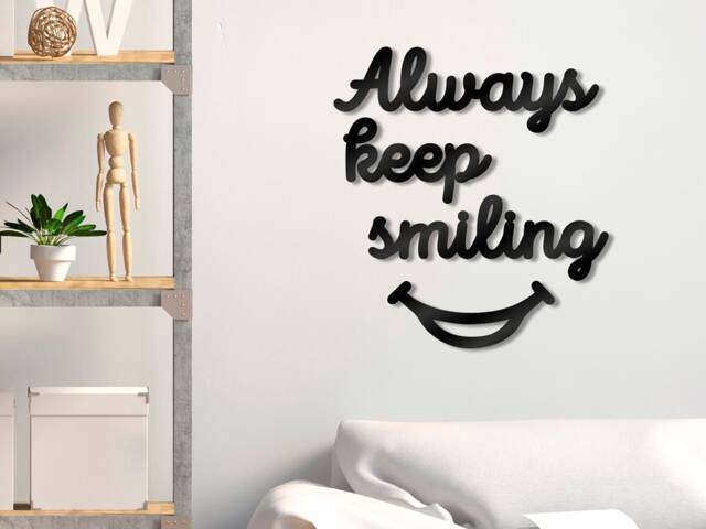 Always Keep Smiling Wood Sign, Wal Art, Wall Quotes, Home Decor Custom ...