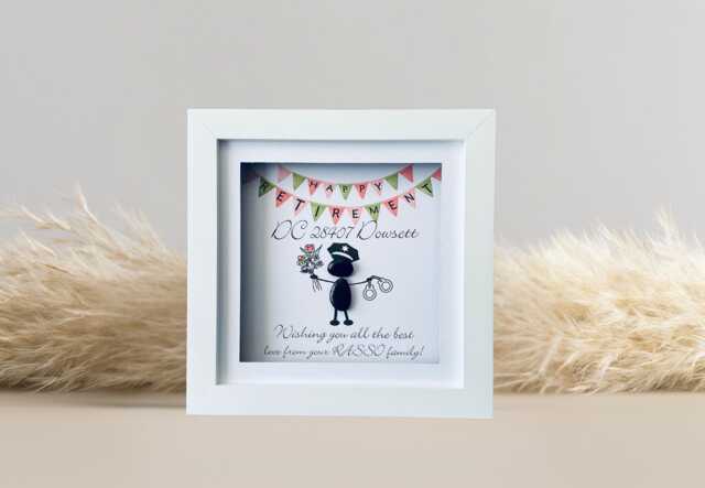 Personalised Police Retirement Frame, Leaving Gift Pebble Frame ...