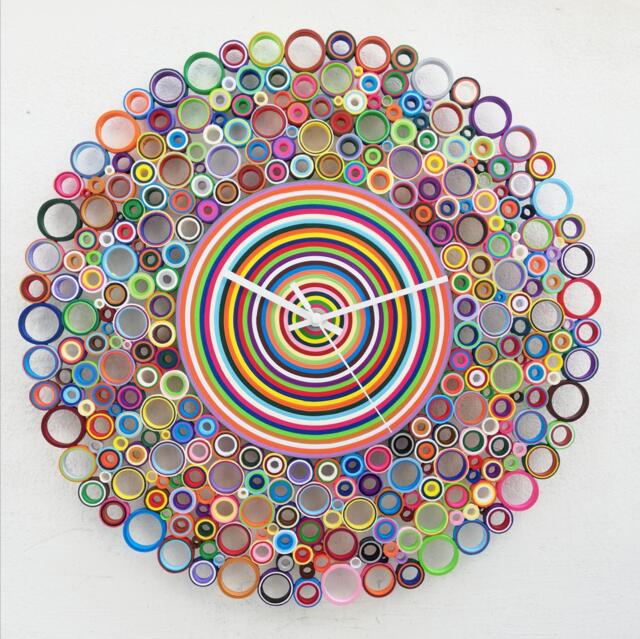 Large Wall Clock, Paper Colorful First Anniversary Gift, Gifts, Modern ...