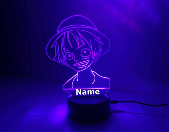 Personalised One Piece Anime Light L Night Light - Luffy Gift Birthday ...