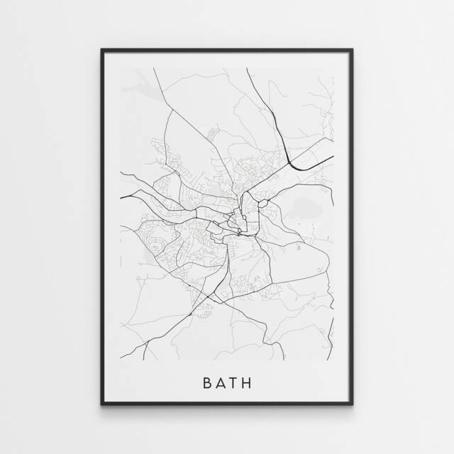 Bath Map Print - Minimal Poster Art by Etsy | uFurnish.com