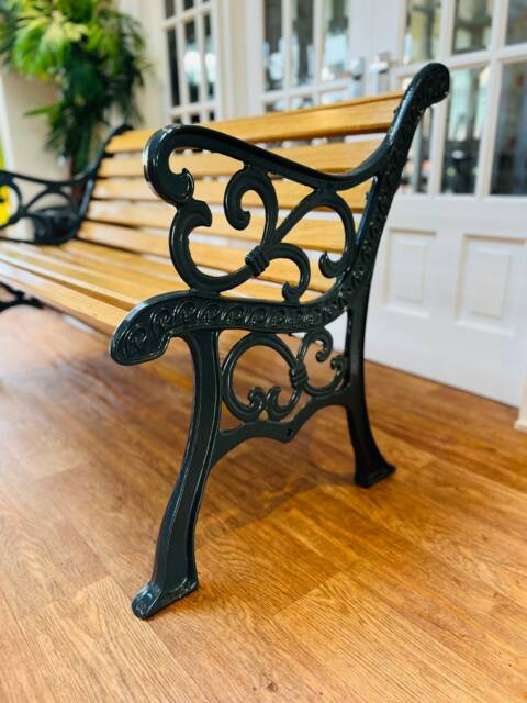Cast Iron & Oak Garden Bench Finished in Anthracite Grey by Etsy ...