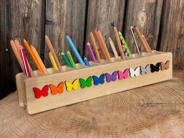 Butterfly Pencil Holder, Wooden Personalized Back To School Gift ...