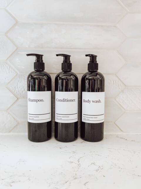 16 Oz Refillable Bathroom Bottles Modern Farmhouse Soap Dispenser Set ...