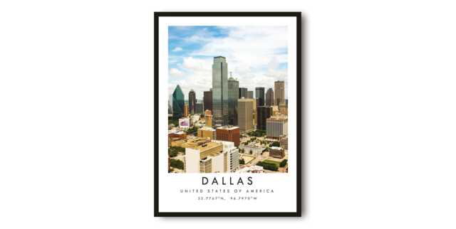 Dallas Skyline Print Minimalist Travel Poster by Etsy | ufurnish.com