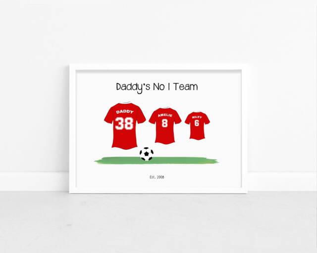 Personalised Football Shirt Print - Custom Family Wall Art Frame ...