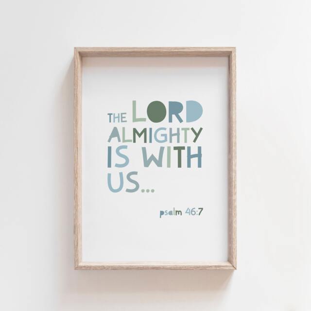 The Lord Is With Us Print, Kids Christian Wall Art, Bible Verse Prints ...