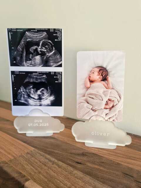 Personalised Baby Scan Photo Holder Pregnancy Announcement Nursery ...