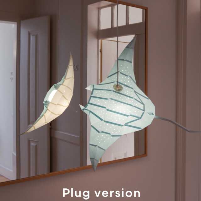 Manta Ray Diy Pendant Paperlamp Kit - Plug Version - Pre-Cut Papercraft ...