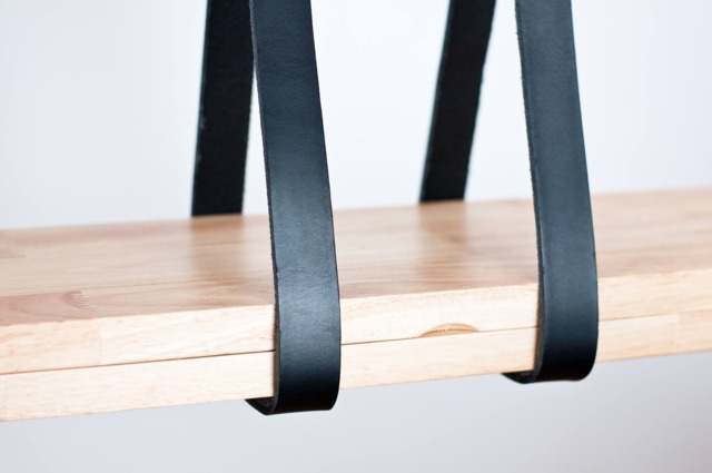 Leather Shelf Brackets, Leather Straps, Hanging With Strap Shelf ...