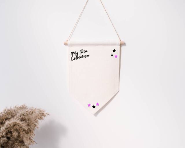 Pin Badge Display - Pennant Banner Enamel Pin Holder Bagde Storage Wall ...