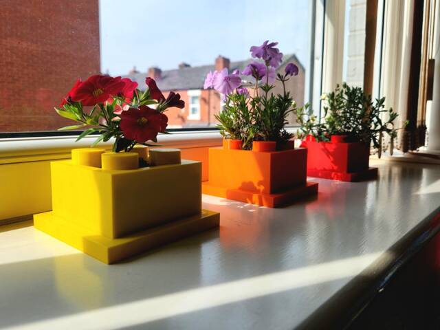 Building Blocks Flower Pots Multiple Colours Stackable Planters Gift ...