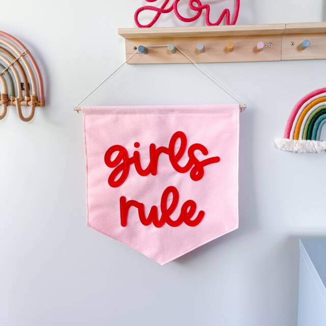 Girls Rule Felt Banner Handmade Wall Decor by Etsy | ufurnish.com