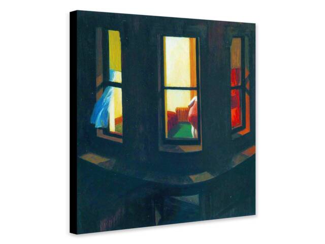 Night Windows Wall Art By Edward Hopper - Wrapped Framed Canvas Rolled ...