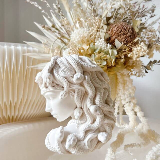 Medusa Bust Home Décor Handmade Greek Mythology Inspired Head Statue ...