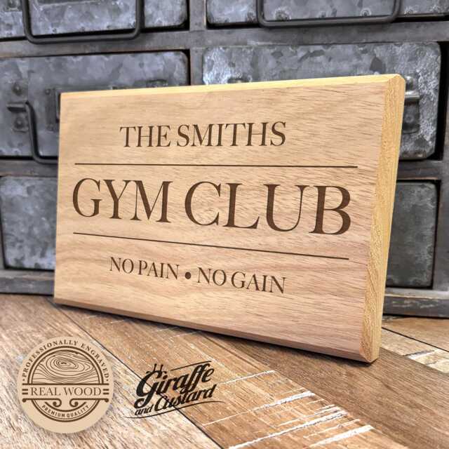 Personalised Home Gym Sign Wood Wall Door Decor Accessory, Fitness Room ...