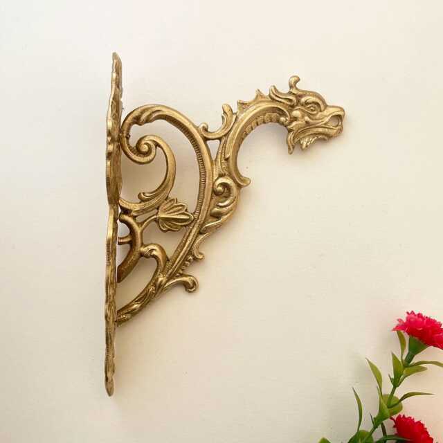 Planters Hanger Minimalist Plant Bracket Brass Wall Hook Dragon Figure ...