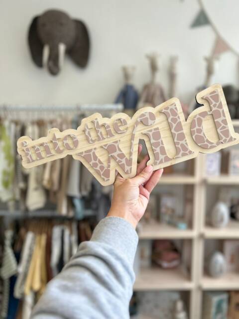 Into The Wild Sign - Safari/Jungle Kids Room Decor Double Layered Wall ...