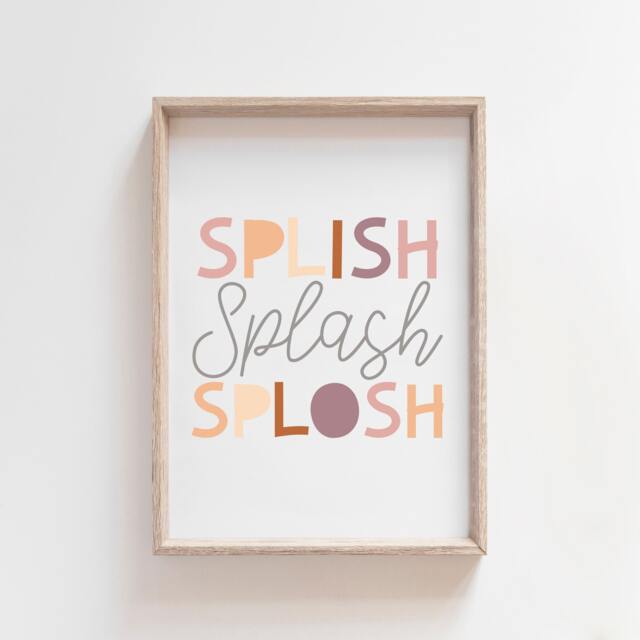 Splish Splash Splosh Bathroom Print, Kids Prints, Wall Art, Decor ...