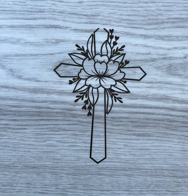 Floral Cross Vinyl Decal/sticker Design 2 by Etsy | ufurnish.com