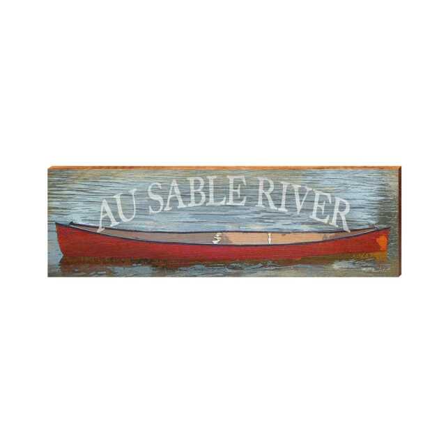 Au Sable River Canoe Sign - Real Wood Art Print by Etsy | ufurnish.com