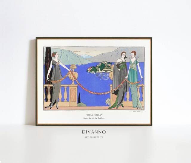French Art Deco Print, Vintage Woman Illustration, Wall Art, Paris Mid ...