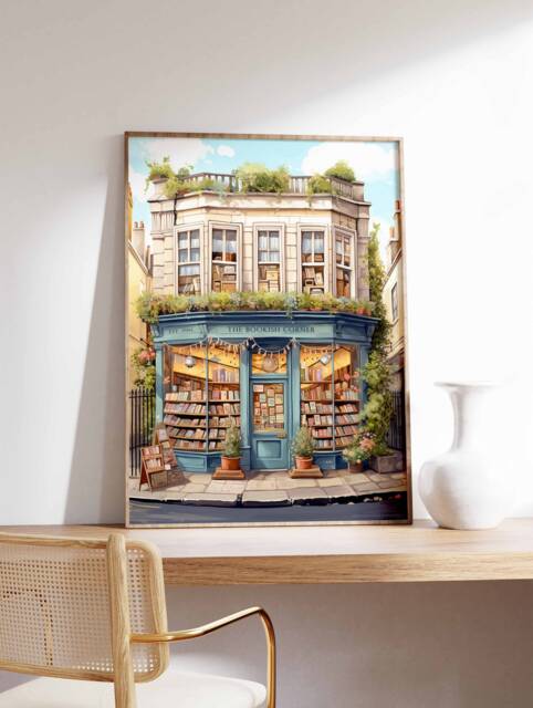 Vintage Book Store Poster, Shop Print, Lovers Gift, Reading Antique ...