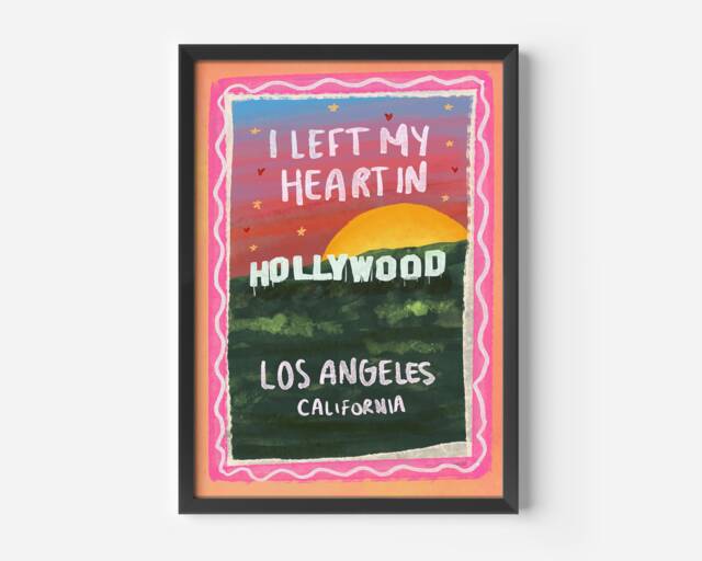 I Left My Heart in Los Angeles Wall Print - Illustrated By Weezy Usa ...