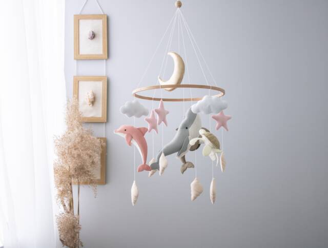 Ocean Nursery Baby Mobile-Whale Mobile-Under The Sea Mobile-Felt ...