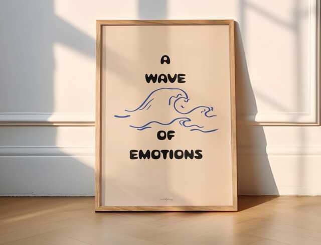 A Wave Of Emotions Wall Art Print - Dopamine Decor Poster by Etsy ...
