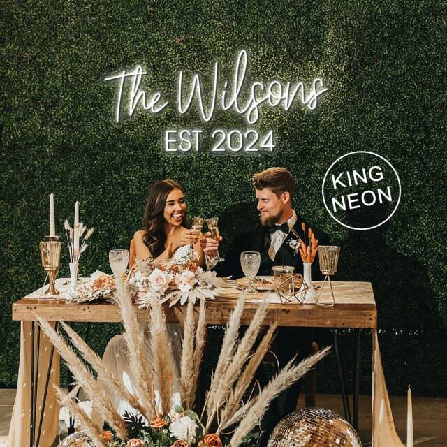 Custom Last Name Neon Sign, Wedding Family Light, Led Welcome Sign ...