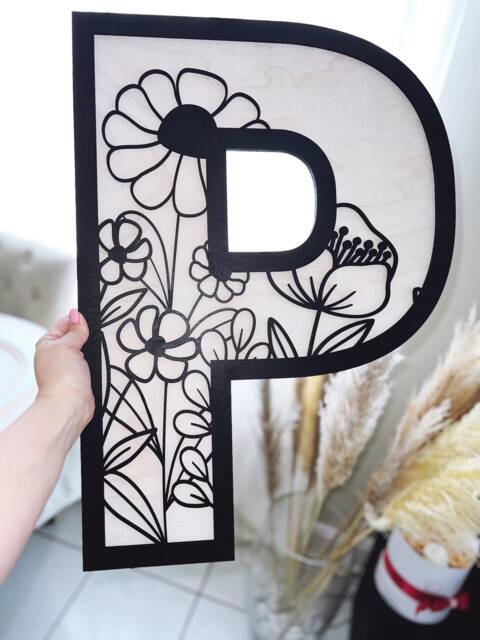 Flower Nursery Letter- Initial Sign- Wall Decoration-Gift For Her ...