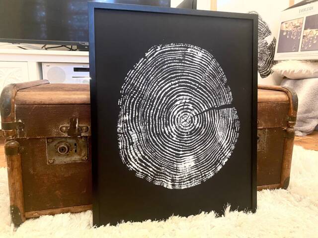 Welsh Larch Tree Ring Print Black & White Woodcut Art by Etsy ...