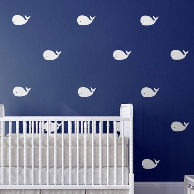 Whale Nursery Wall Art Decals - Decor, Nautical Decal, Nautical Whale ...