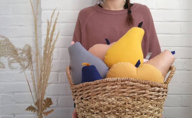Pear Decorative Pillow, Apple Lemon Fruits Cushion, Fruit Shaped Pillow ...