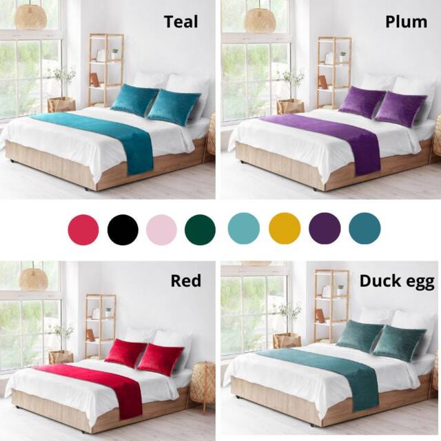 Bed Runner Bed Throw Scarf High Quality Velvet Fabric Reversible ...