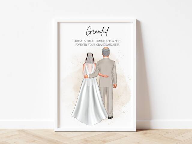 Personalised Grandad Of The Bride Print, Gift, Wedding Gift For Grandad ...