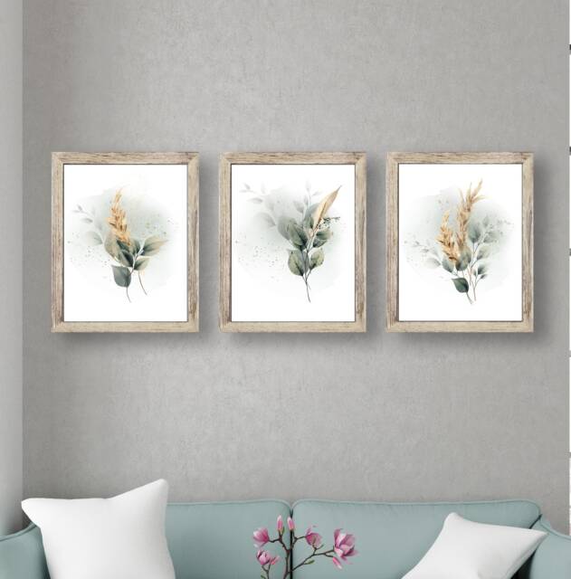 Botanical Print, Leaf Herb Wall Art, Room Decor, Home Office, Lounge ...