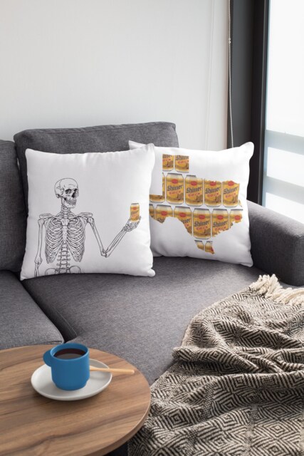 Texas Shiner Beer Square Pillow, Throw State Of Print, Home Decor ...