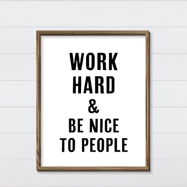 Work Hard & Be Nice To People Word Wall Art - Farmhouse Sign by Etsy ...