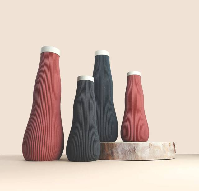 Indoor Vase in Recycled Wood Fiber For Dried Flowers, 3D Design ...