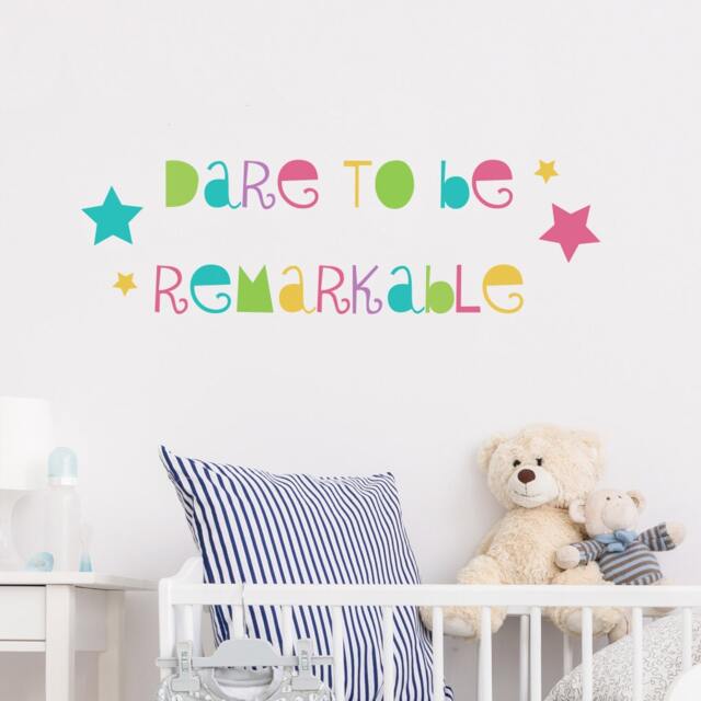 Dare To Be Remarkable Wall Sticker - Nursery Decor Decals Baby Nutmeg ...