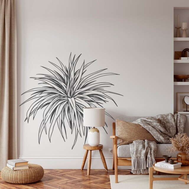 Grass Wall Decal, Tropical Plant Sticker, Nature Desing For Bedroom ...