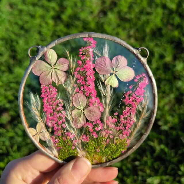 Pressed Flower Frame Botanical Stained Glass Wall Art by Etsy ...