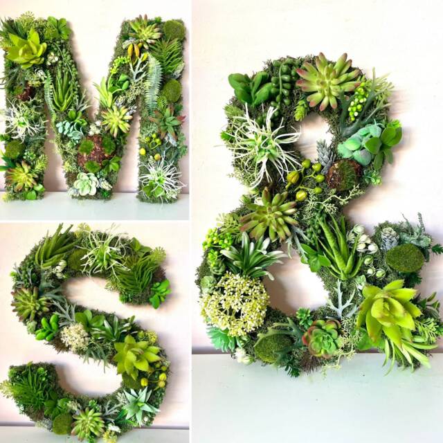 Large Moss Letter With Faux Succulents Woodland Nursery Decor by Etsy ...