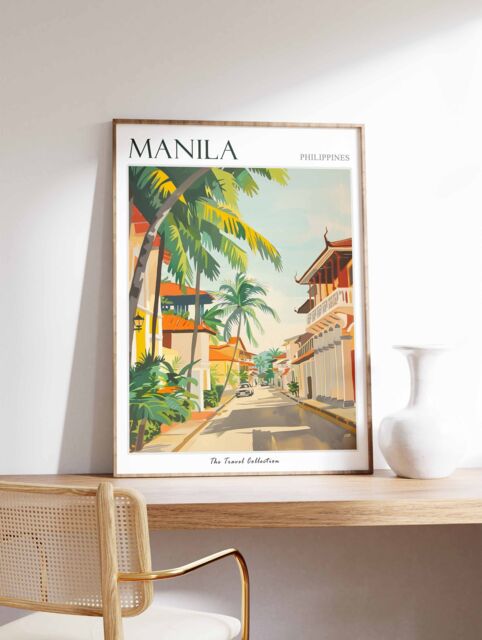 Manila Poster, Travel Print, Tropical Decor, City Wall Art, Filipino ...